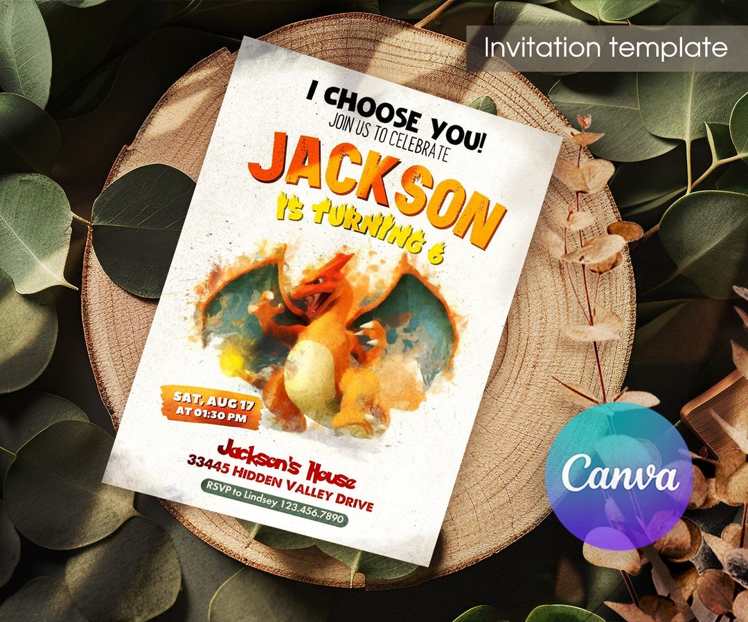 Pokemon Birthday Vmax Invite Template, Pokemone Birthday Invite ...