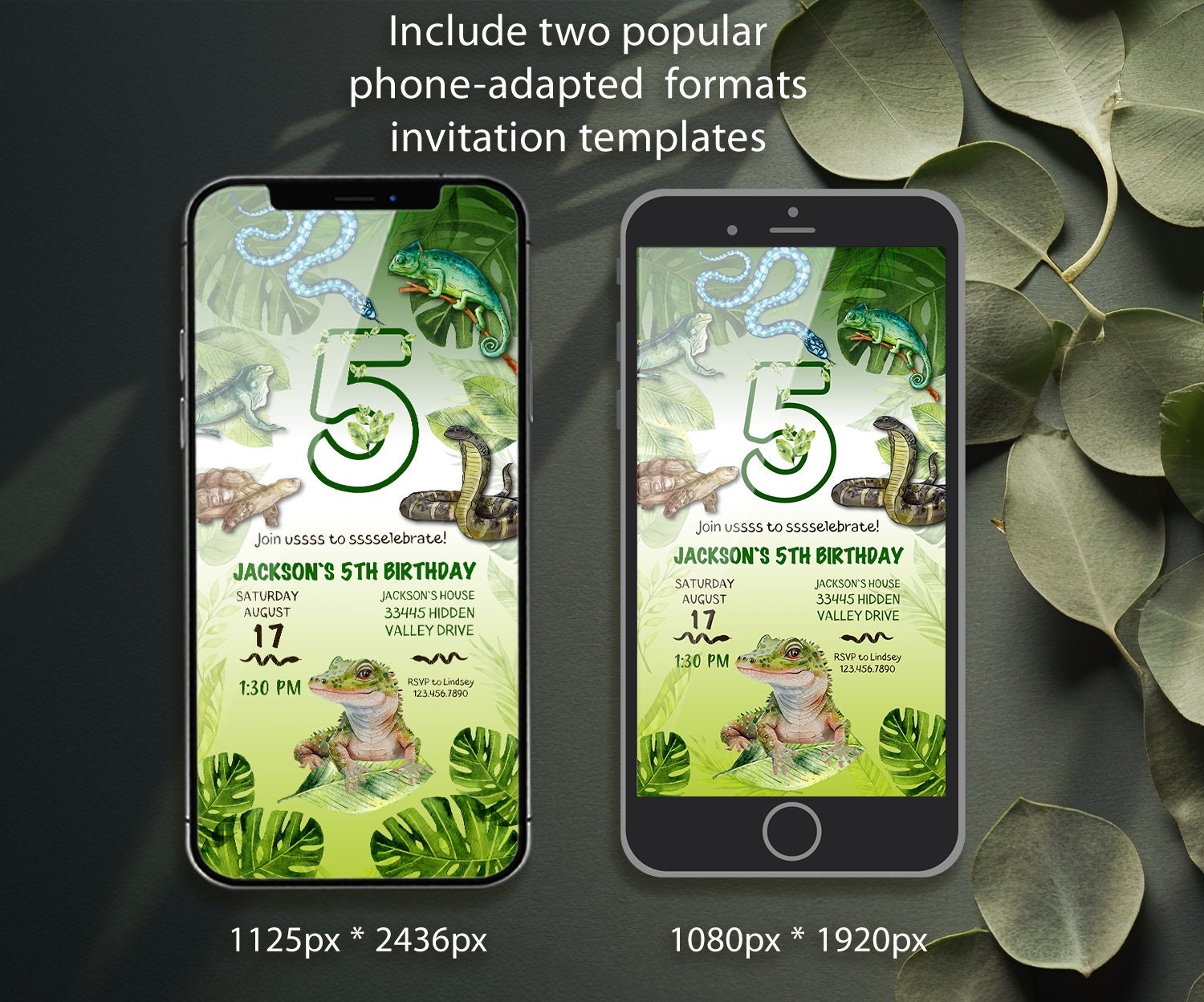 Editable Reptile Invitation, Lizard Invite, Instant Download, Snake ...