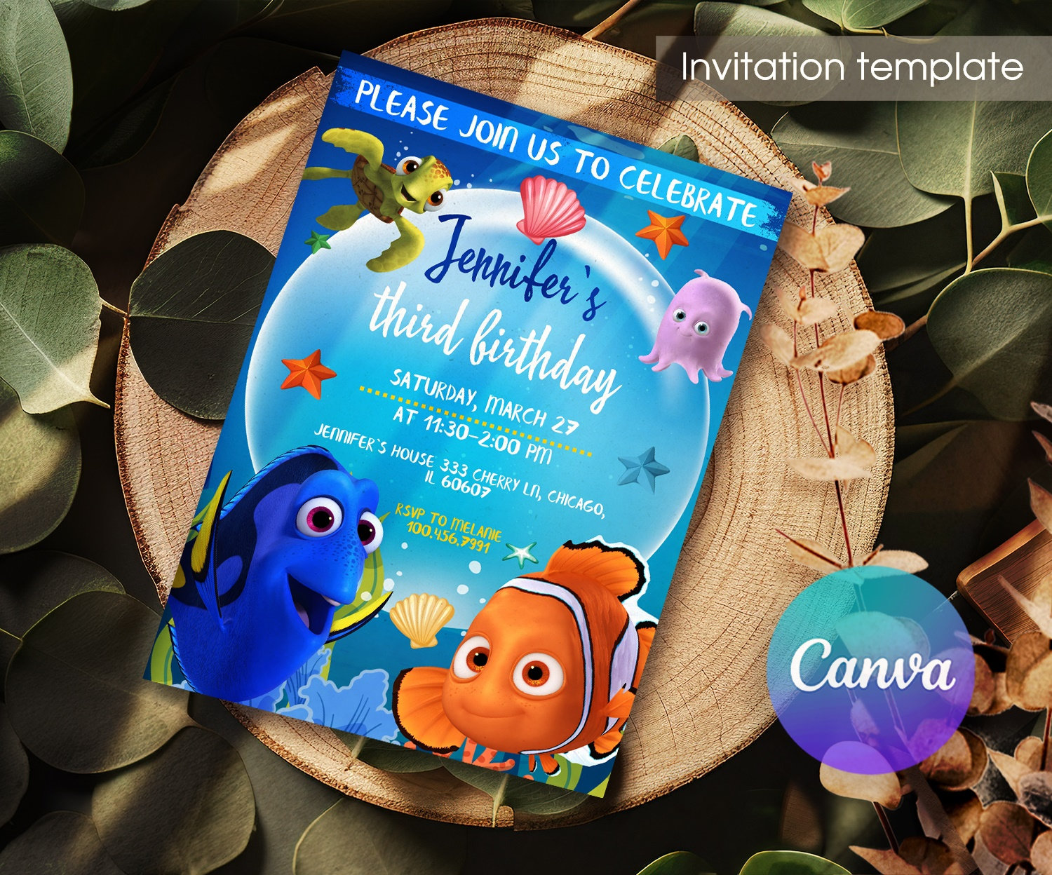 Editable Invitation Template, Under the Sea Party, Digital Evite ...