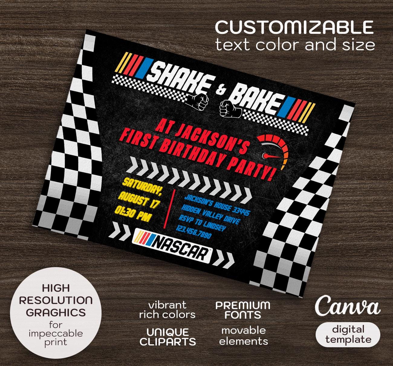 Nascar Party, Boy Racing Invitation, Printable Cars Birthday Invitation ...