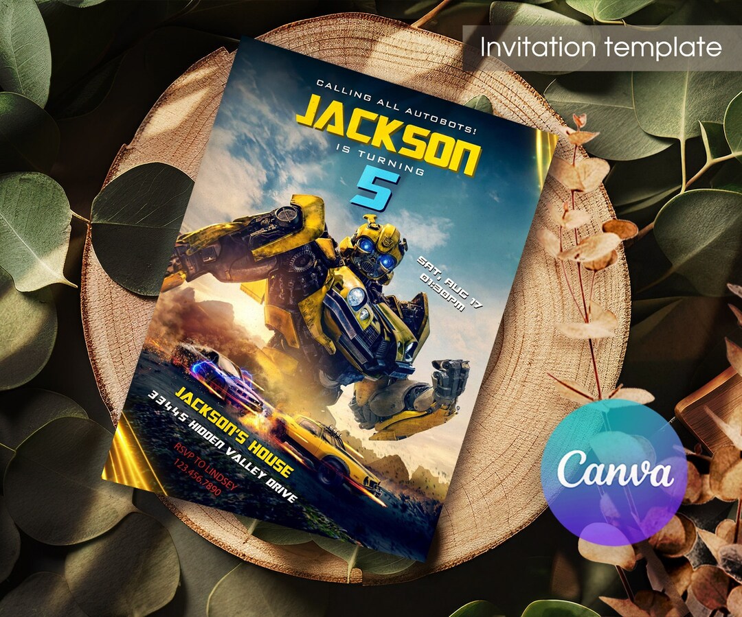 Printable Invite, Transformers Rise of the Beasts Birthday Invitation ...