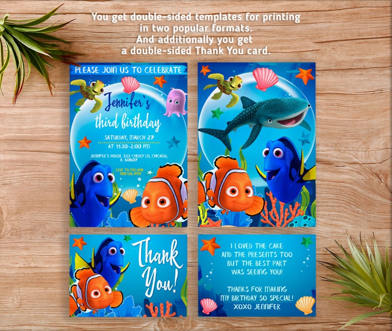 Nemo Birthday Invittion, Dory Invite, Under the Sea Party, Printable ...