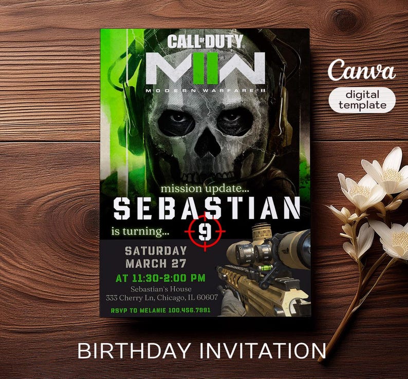Printable Editable Invite, Gamer Birthday Invitation, Video Game Party ...