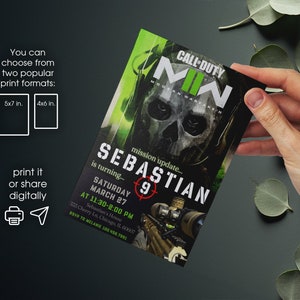 Printable Editable Invite, Gamer Birthday Invitation, Video Game Party ...