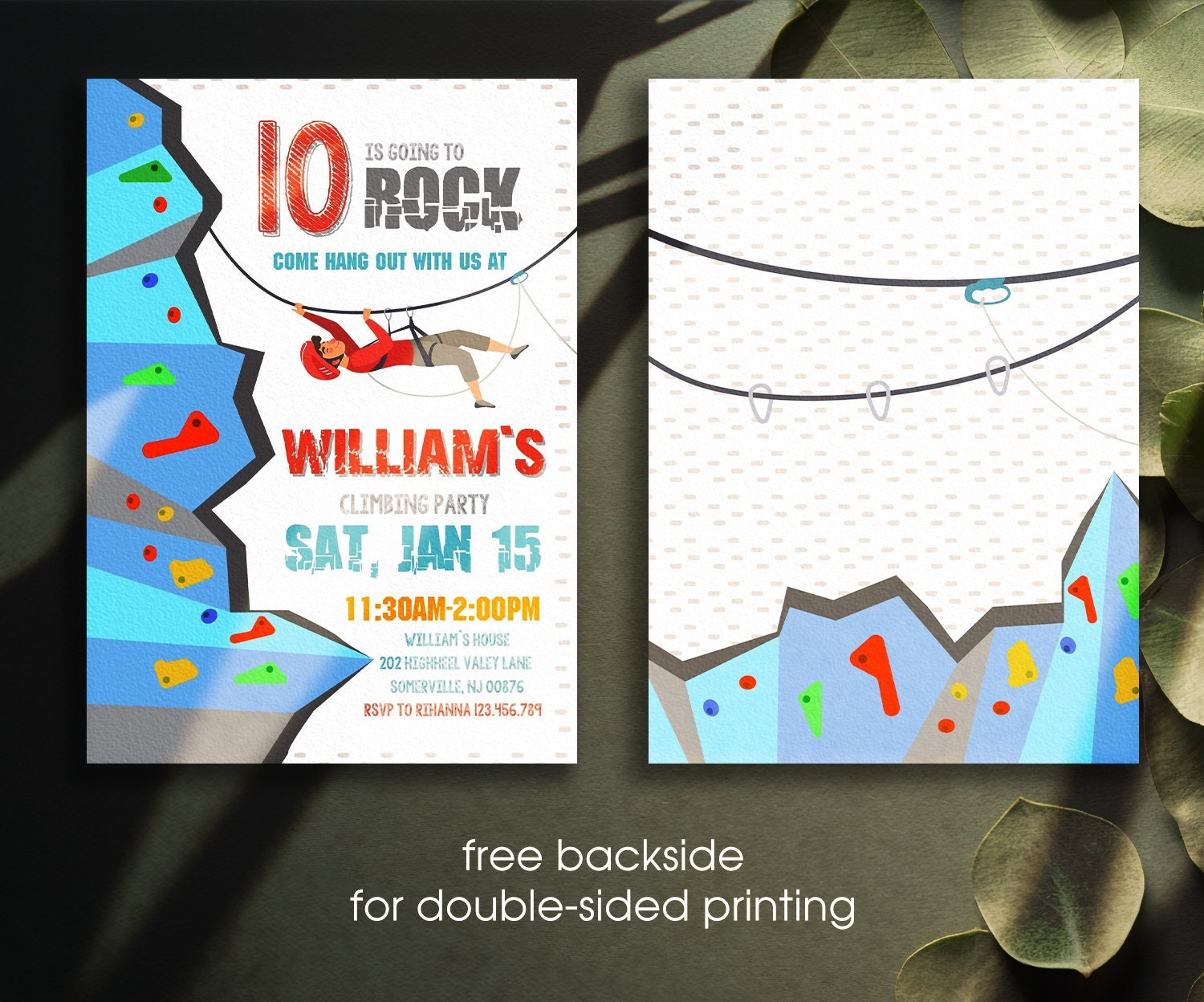 Rock Climb Birthday Invite Template, Printable Rock Climbing Invitation ...