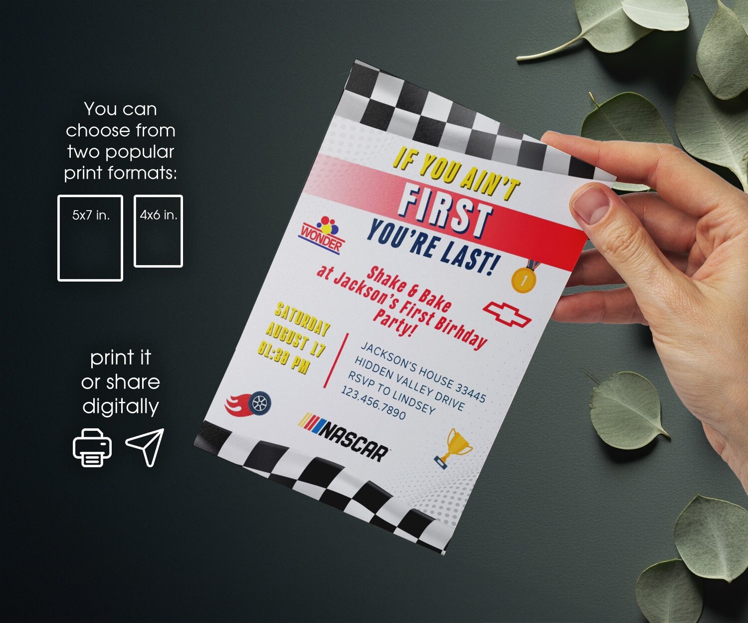Nascar Party, Shake N Bake Birthday, Ricky Bobby, Boy Racing Invitation ...