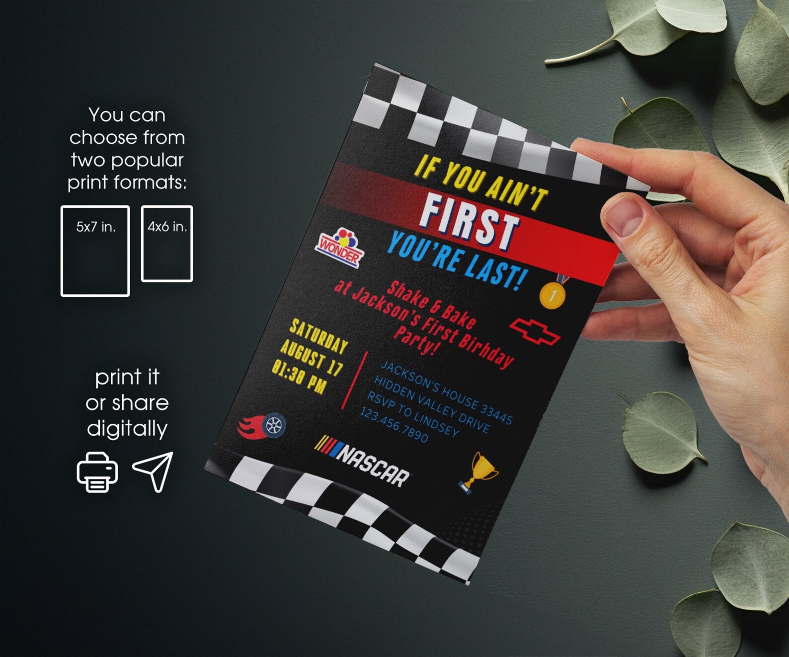 Nascar Party, Shake N Bake Birthday, Ricky Bobby, Boy Racing Invitation ...
