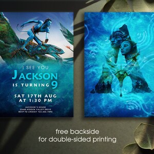 Avatar 2 Invite, Printable Avatar Invitation, Pandora Editable Birthday ...