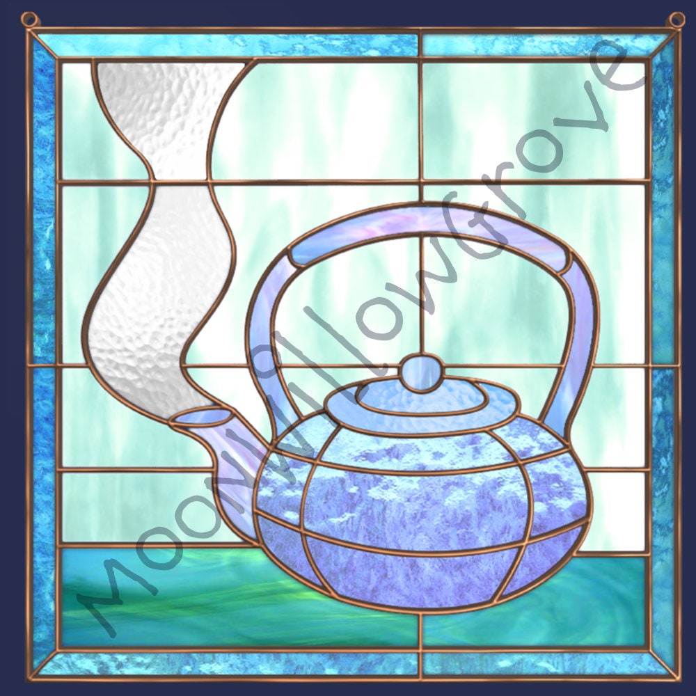 Steamy Teapot Stained Glass Pattern - Etsy