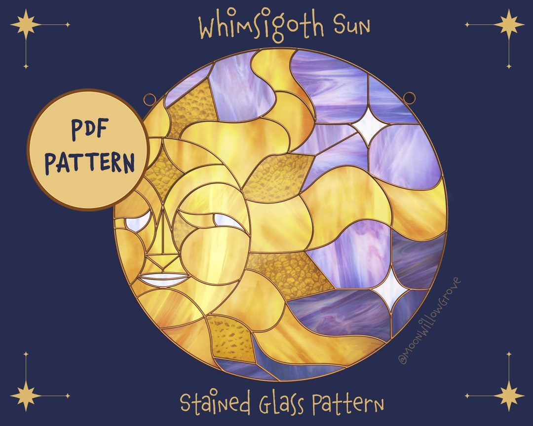 Whimsigoth Sun Stained Glass Pattern - Etsy