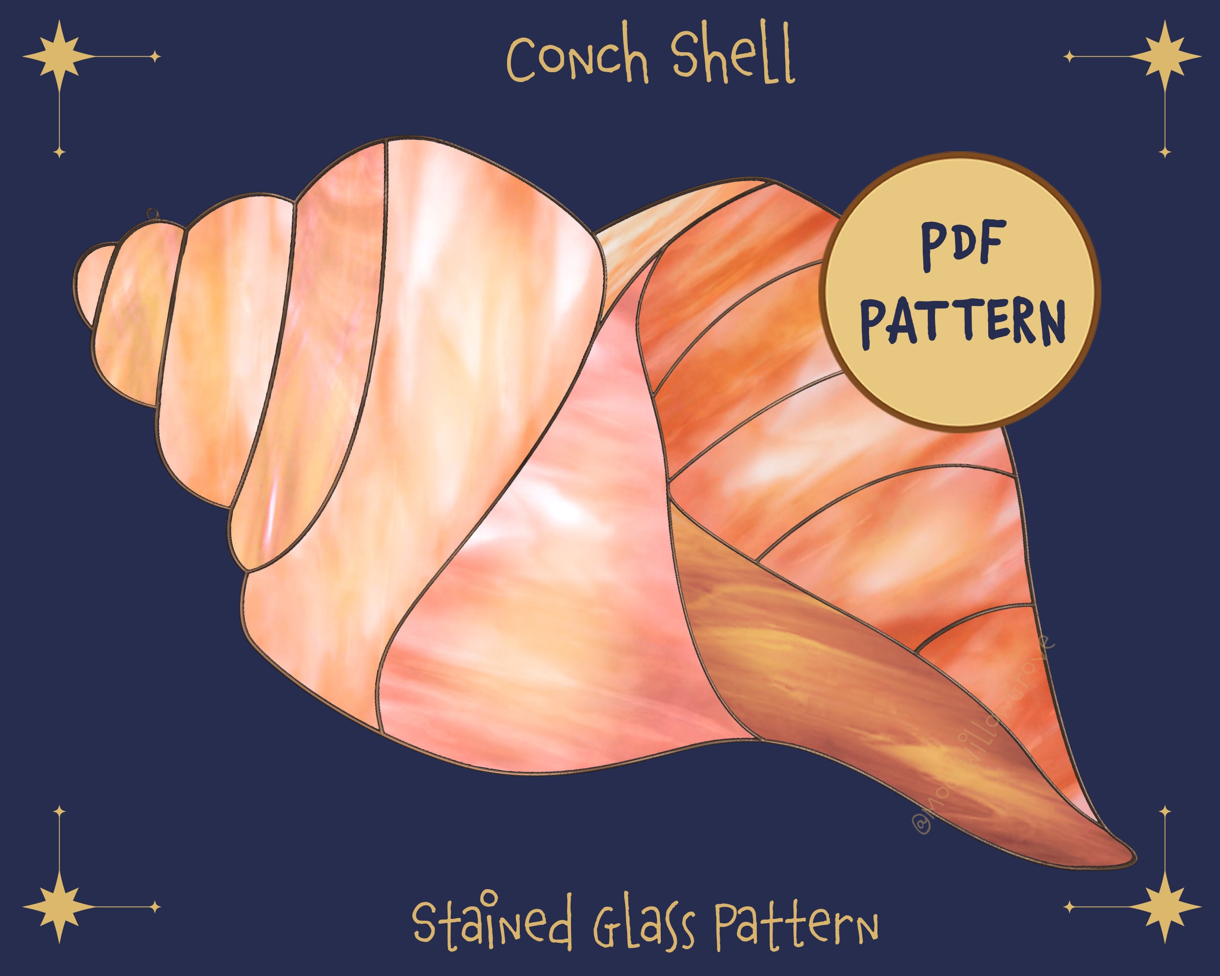 Conch Shell Stained Glass Pattern - Etsy