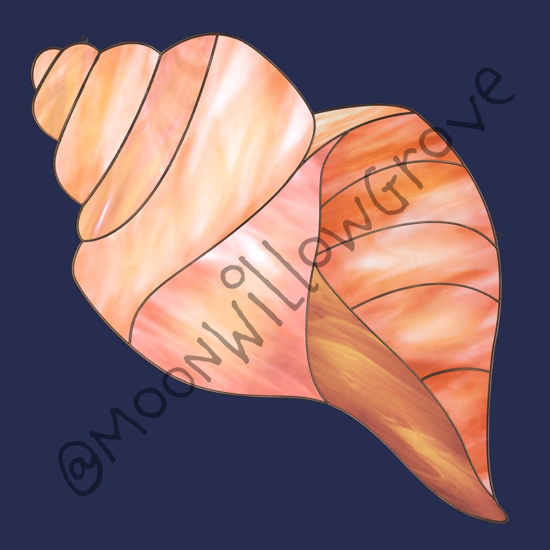 Conch Shell Stained Glass Pattern - Etsy