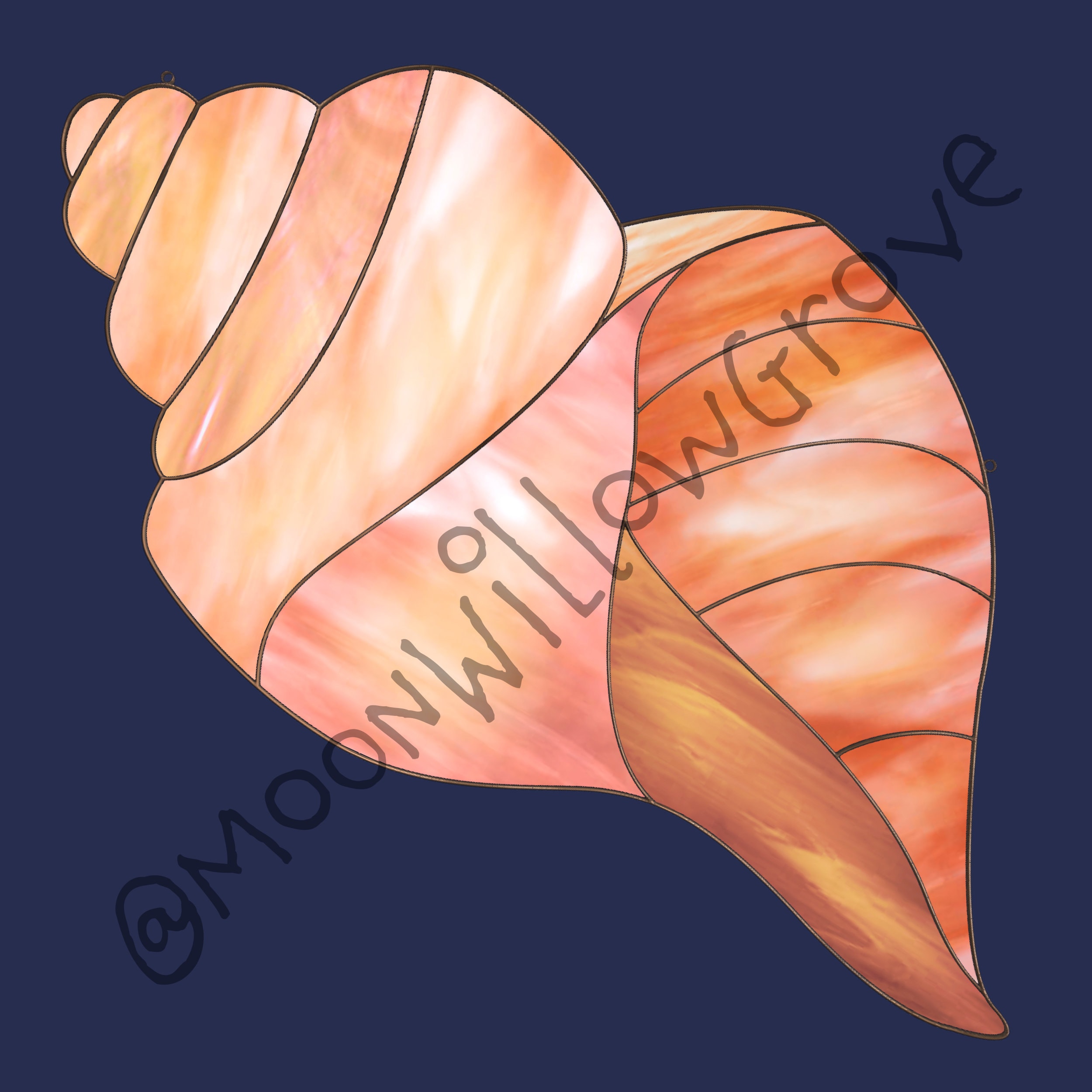 Conch Shell Stained Glass Pattern - Etsy