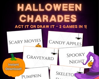 Fall Charades Party Game, Fall Printable Game, Fall Pictionary, Fall ...