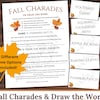 Fall Charades Party Game, Fall Printable Game, Fall Pictionary, Fall ...