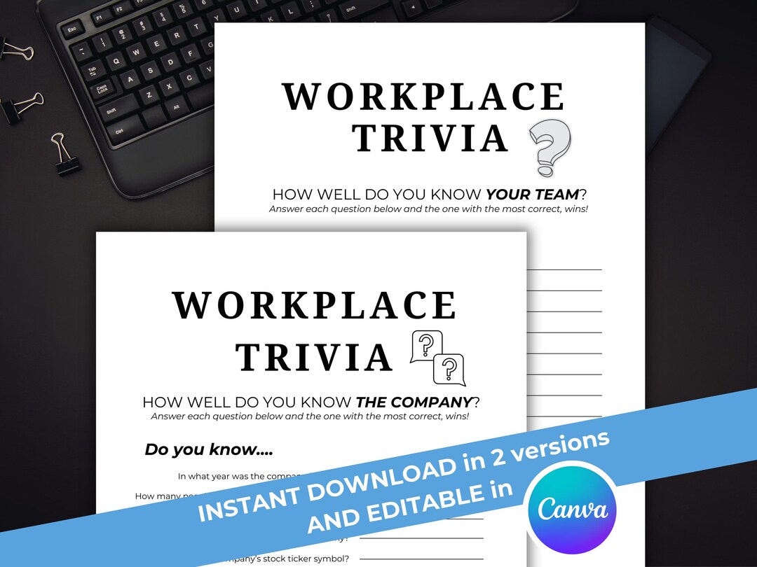 Workplace Trivia | Team Building Games | Editable Office Game | Work ...