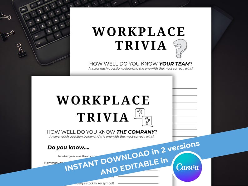 Workplace Trivia | Team Building Games | Editable Office Game | Work ...