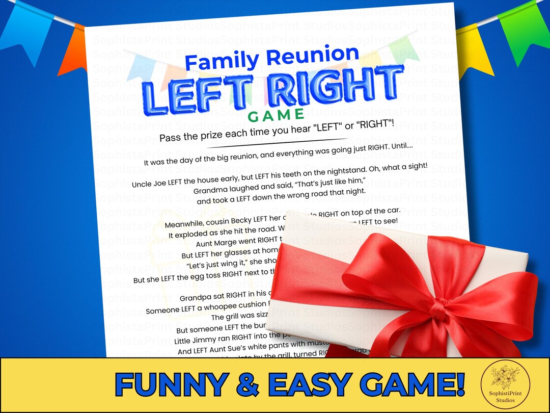 Family Reunion Left Right Game | Family Reunion Icebreaker | Family ...