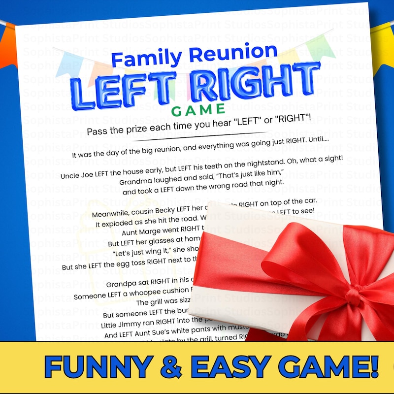 Family Reunion Left Right Game - Etsy