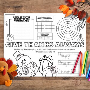 Christian Thanksgiving Coloring Page, Give Thanks Always Activity ...