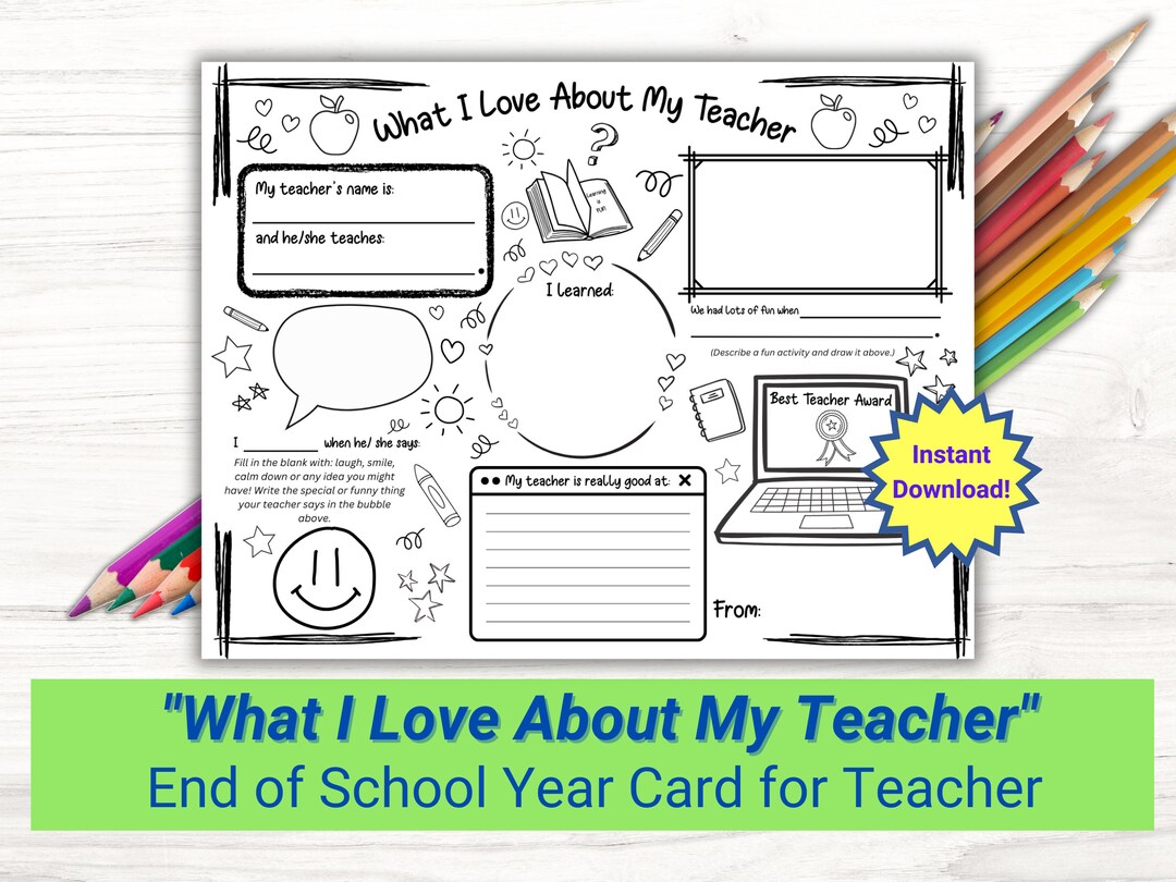 End of School Year Card for Teacher | End of Year Teacher Gift | Last ...