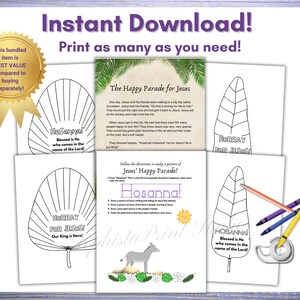 Palm Sunday Story Coloring Activity Preschool, Hosanna Holy Week Craft ...