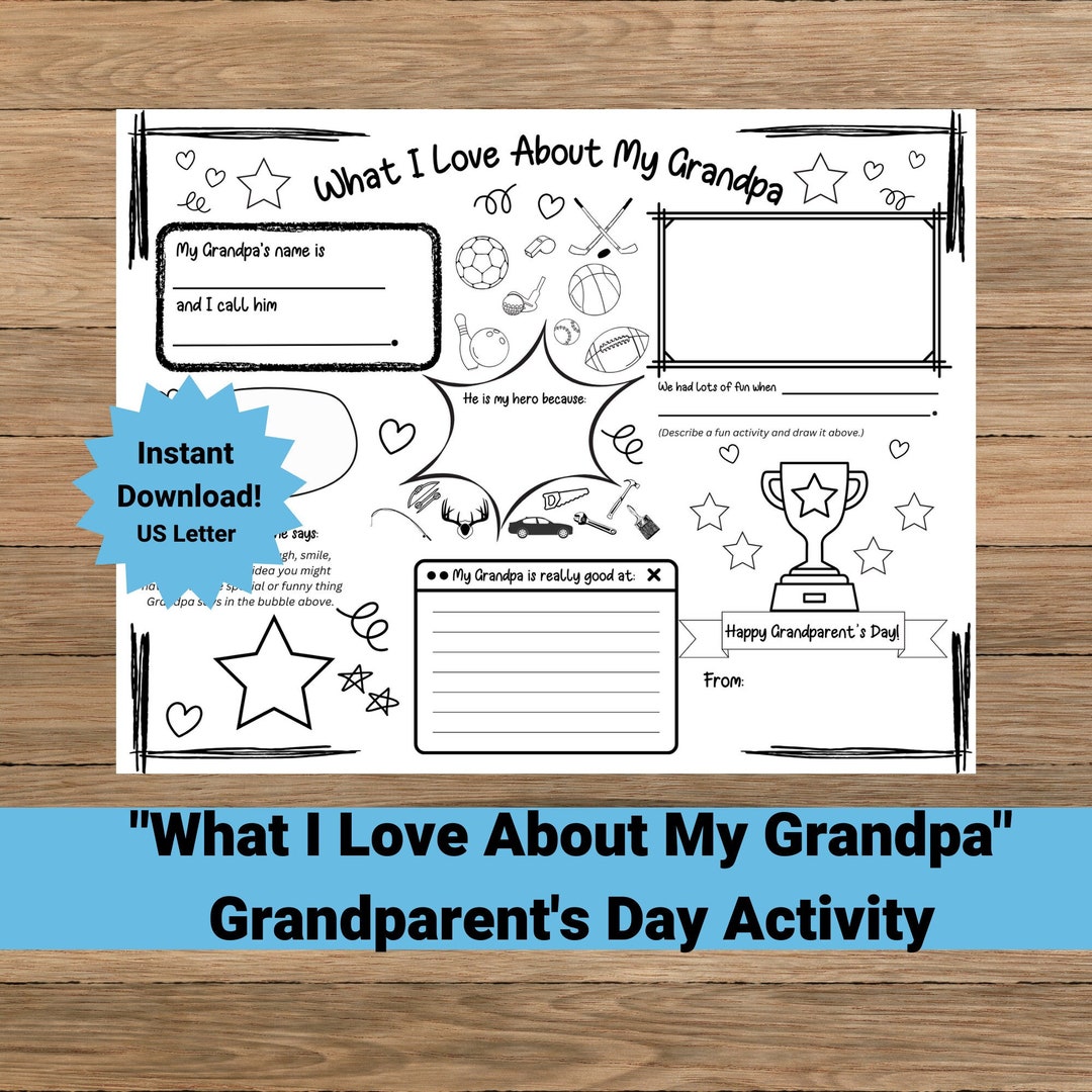 What I Love About My Grandpa | Grandparents Day Printable Activity ...