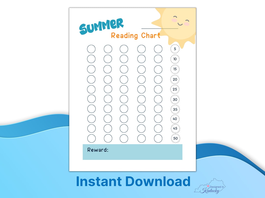 Summer Reading Challenge Log for Kids, Printable Book Tracker, Literacy ...