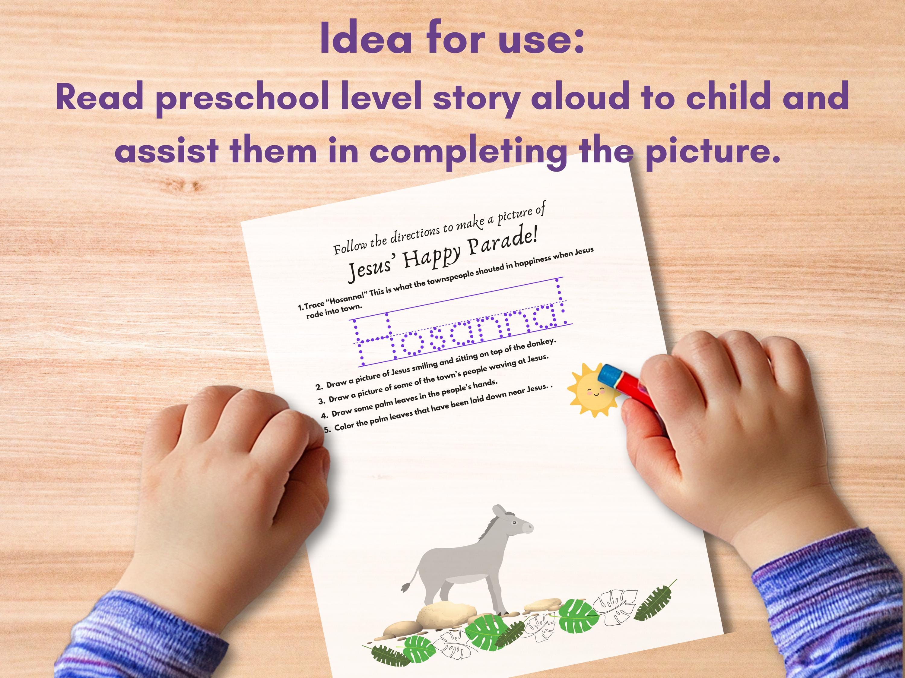 Palm Sunday Story Coloring Activity Preschool, Hosanna Holy Week Craft ...