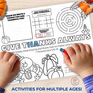 Christian Thanksgiving Coloring Page, Give Thanks Always Activity ...
