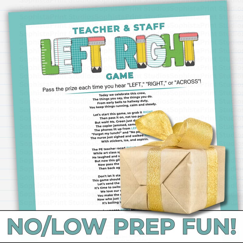 Teachers Left Right Game - Etsy