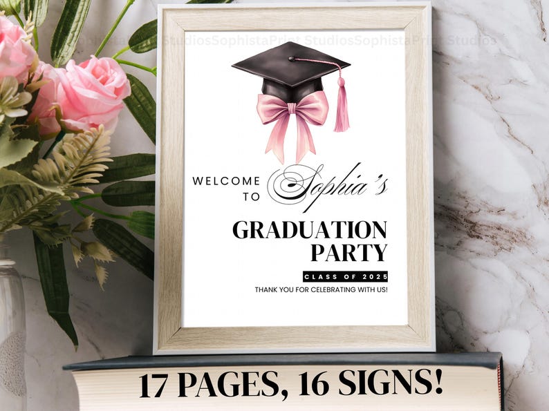 2025 Graduation Party Signs Bundle | Graduation Party Decorations ...