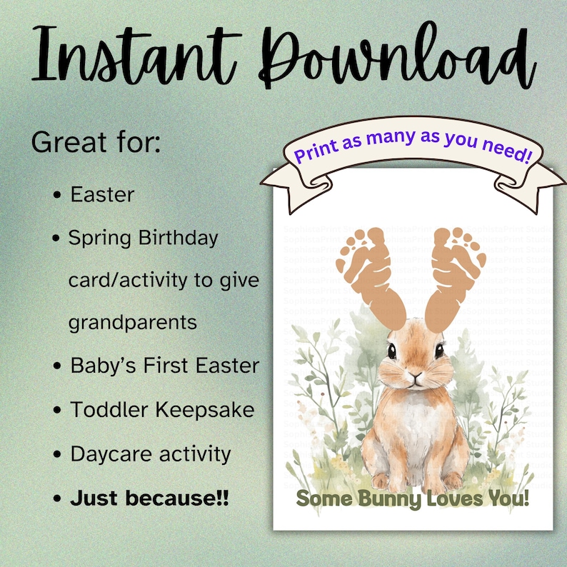 Easter Footprint Bunny | Baby’s First Easter | Daycare Craft | April ...