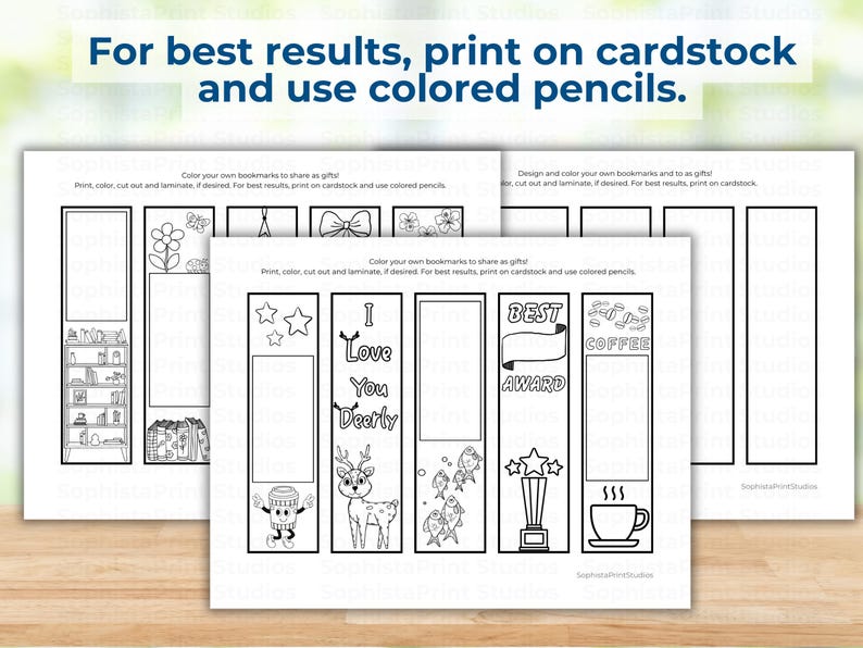 Printable Coloring Bookmark Gift | Gift for Grandparents | Gift From ...