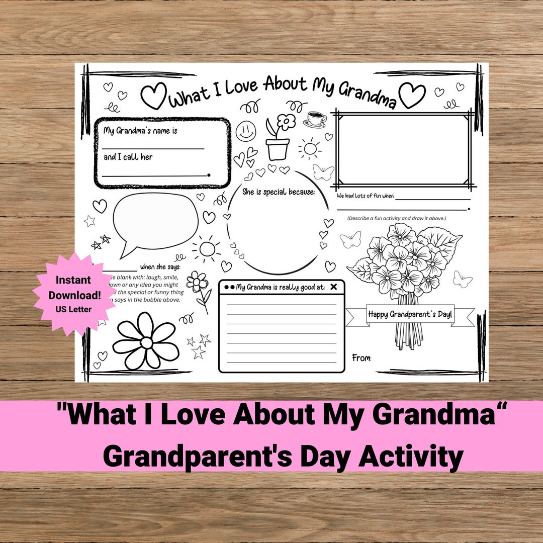 What I Love About My Grandma | Grandparents Day Printable Activity ...