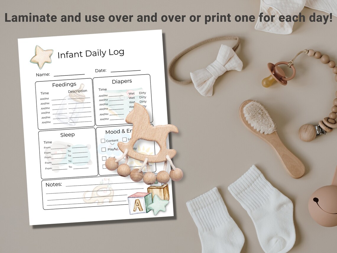 Infant Daily Report, Infant Daily Log, Baby Daily Log, Newborn Daily ...