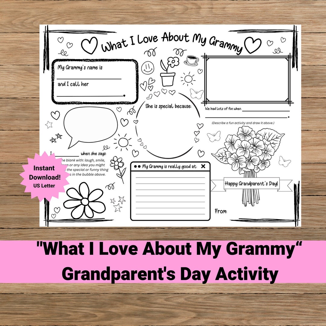 What I Love About My Grammy | Grandparents Day Printable Activity ...