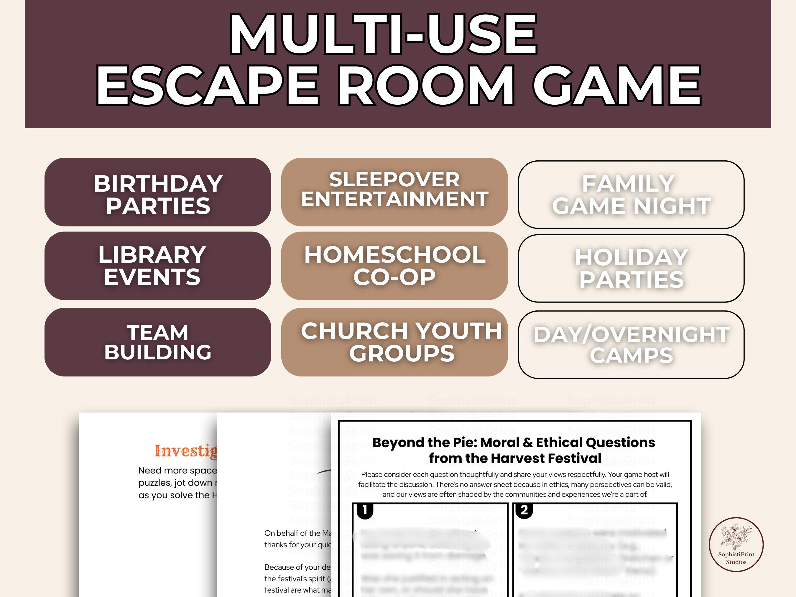 Harvest Heist Escape Room | Fall Party Game | Family Escape Room ...