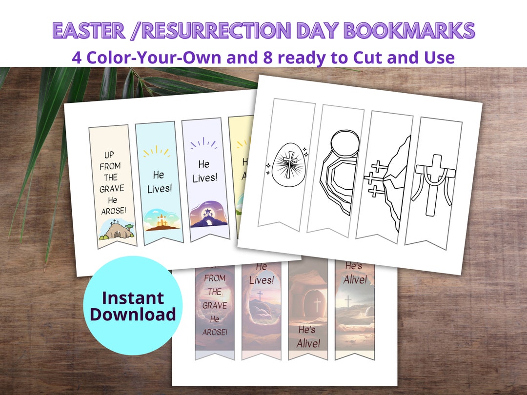 Easter Bookmarks | Resurrection Day Religious Christian Bookmarks for ...
