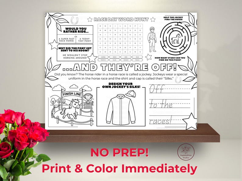 Horse Racing Coloring Page for Children | Derby Coloring | Derby ...