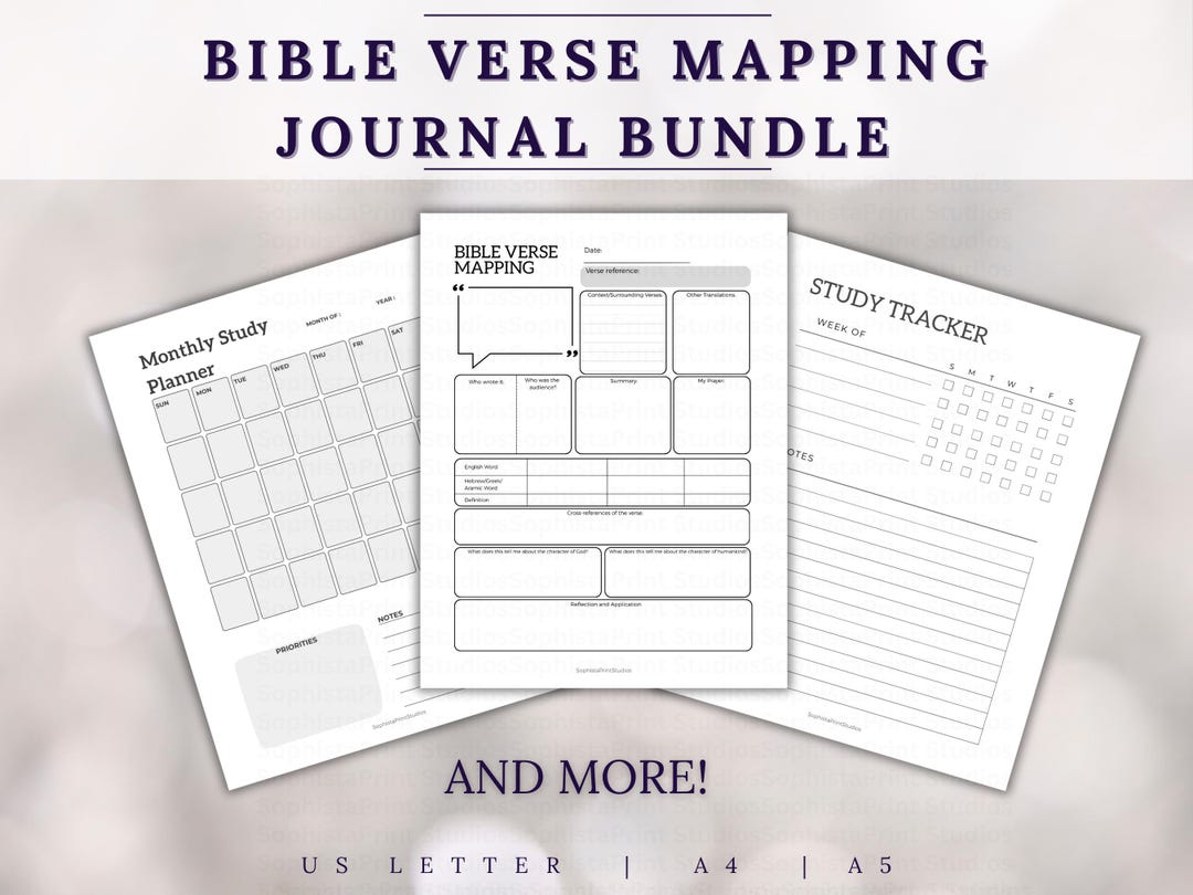 Bible Verse Mapping Journal | Bible Study Notes | Christian Journal ...