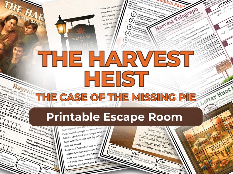 Harvest Heist Escape Room | Fall Party Game | Family Escape Room ...