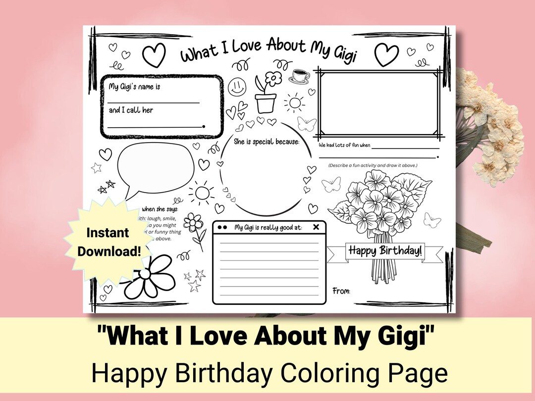 Birthday Card for Gigi | What I Love About My Gigi | Gigi Gift | All ...