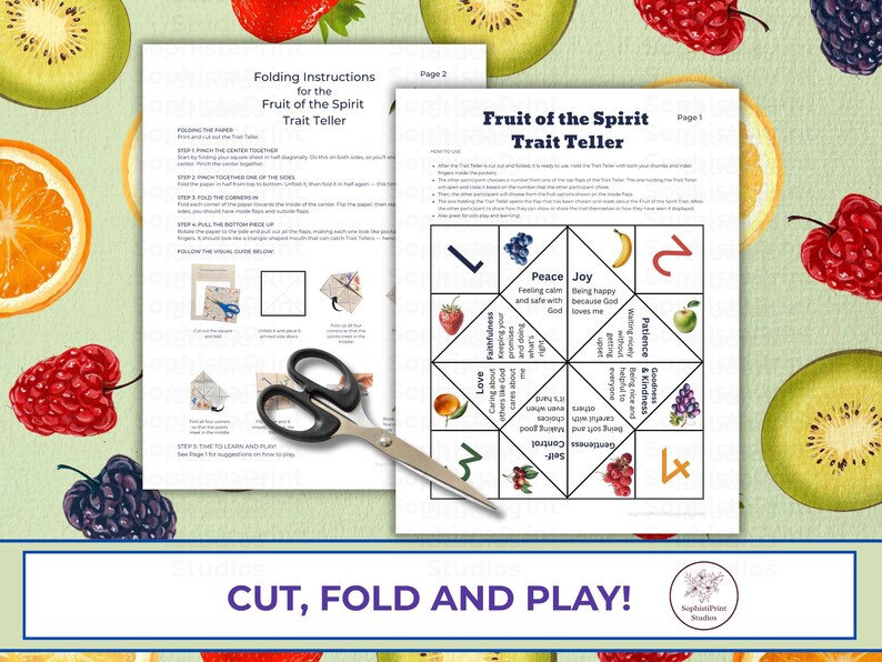 Fruits of the Spirit Cootie Catcher, Fruit of the Holy Spirit ...