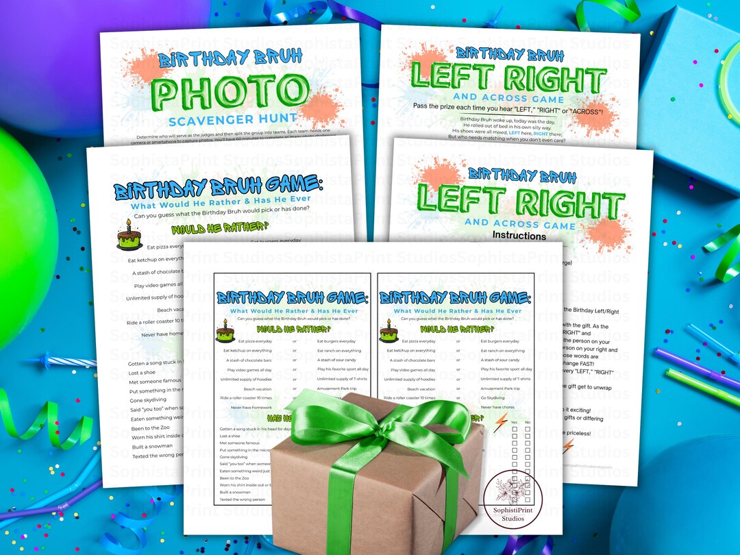 Birthday Bruh Party Game Bundle, Who Knows the Birthday Boy Best, Tween ...
