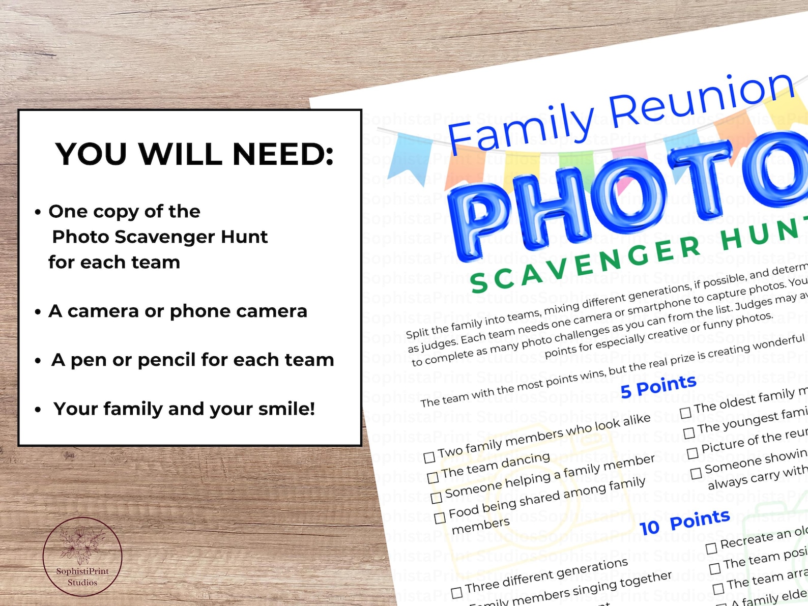Family Reunion Photo Scavenger Hunt | Family Reunion Icebreaker ...