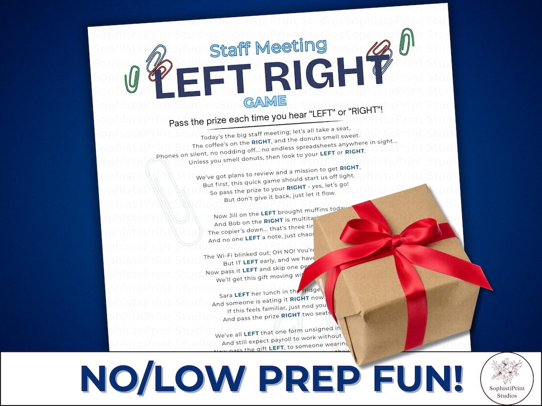 Staff Meeting Left Right Poem | Team Building Games | Work Games ...