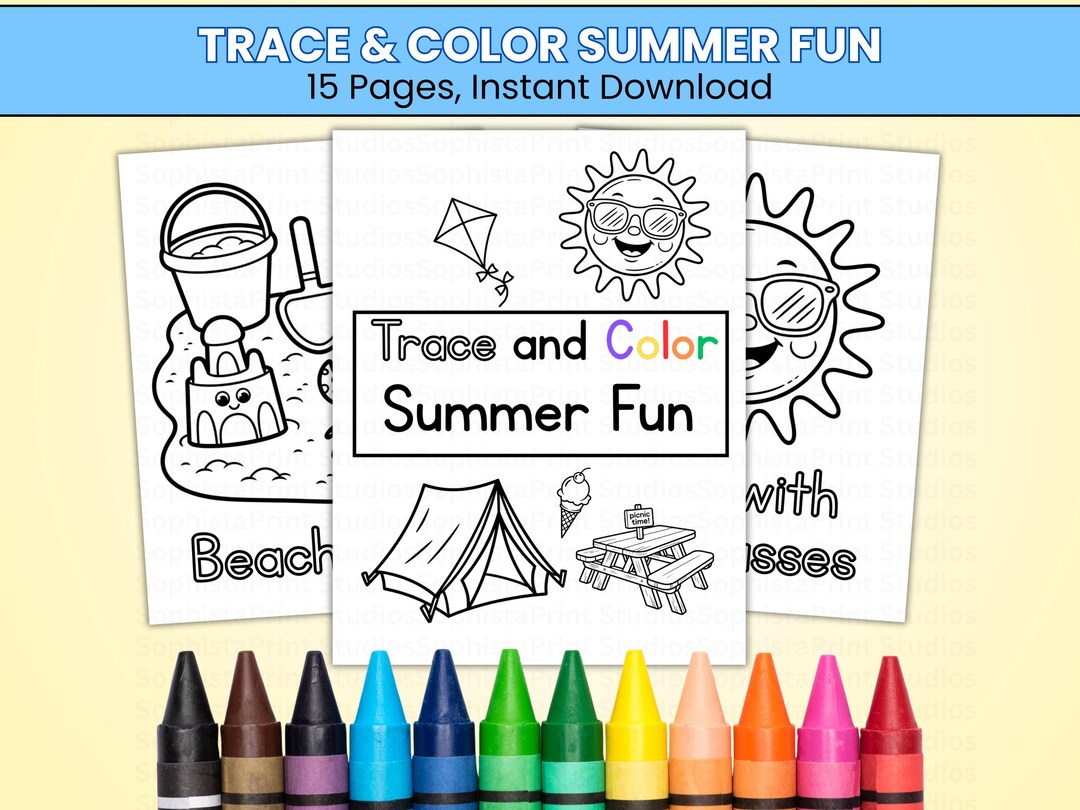 Summer Preschool Coloring| Summer Time Coloring | Homeschool Summer ...