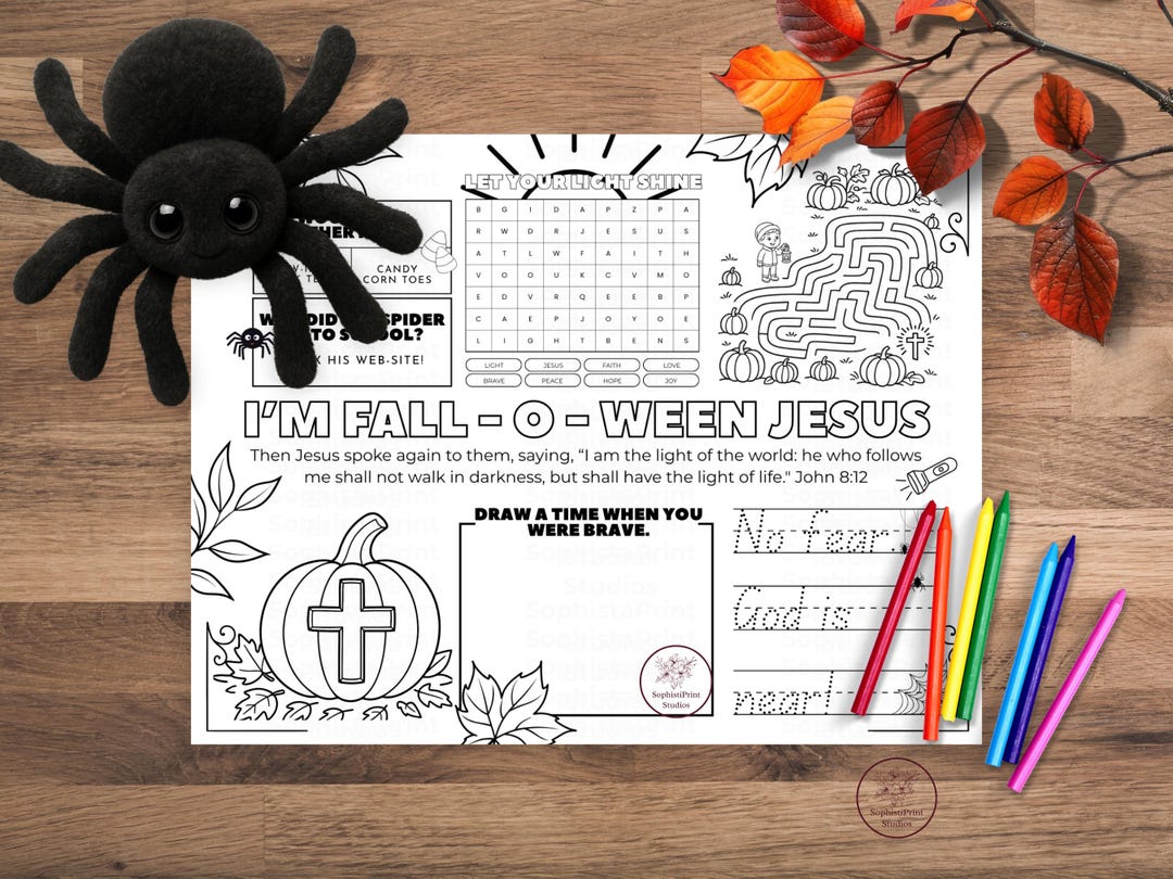 Christian Halloween Coloring Page for Children | Falloween Jesus ...