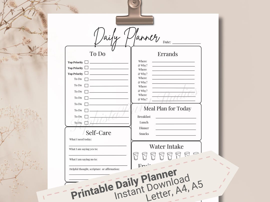 Daily Priority to Do List Planner, Undated Productivity Overview ...
